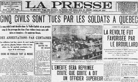 Du Military Service Act aux émeutes de Québec: l’effort de guerre ...